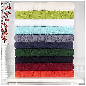 SUPERIOR - 500GSM 6 PC SET TG Superior Egyptian Cotton Towels, Washcloths, Hand, Bath, Tangerine, 6 Piece