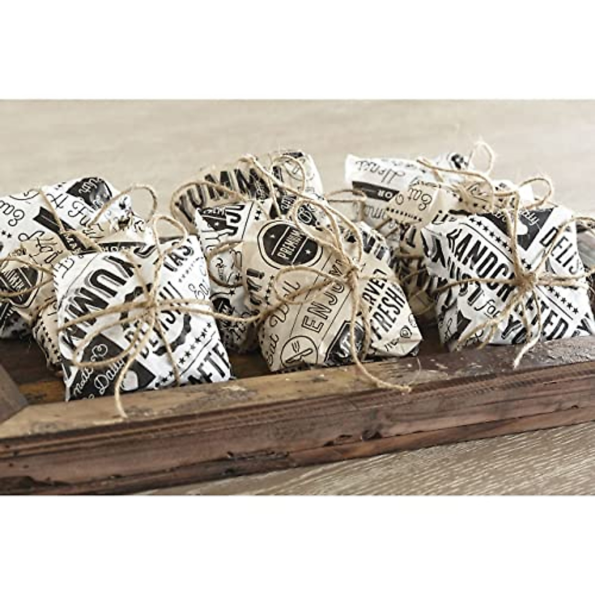 G.E.T. P-GT-1212-W 12" x 12" White Food Word Text Grease-Resistant Food-Safe Wrap Paper, Deli Wrap, Clipper Mill (1000 Pieces)