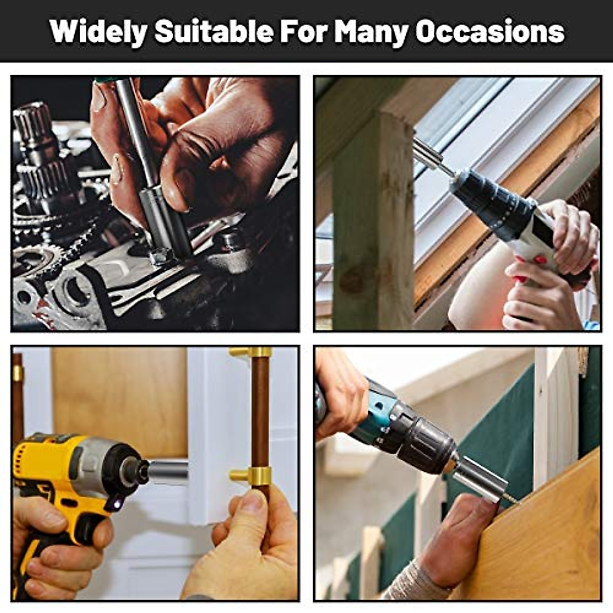 Universal Socket Tools Gifts for Men - Socket Set with Power Drill Adapter, Unique Gadgets Super Socket Set, Handy DIY Tools Stocking Stuffers Gifts for Men/Dad/Husband/Women(7-19mm)