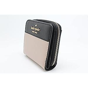 Kate Spade Staci Colorblock Small Zip Around Wallet Warm Beige Black Multi