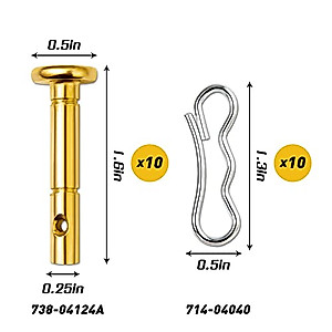 20 Pcs Shear Pins and Cotters Pins for Snowblower - 738-04124 and 714-04040 Replacement Shear Pins Cotters Pins Kits