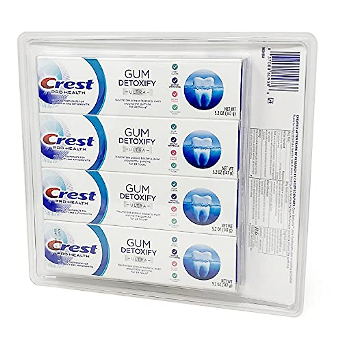 Crest Pro Health Ultra Gum Detoxify Toothpaste (4-Pack, 5.2 oz each)