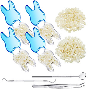 200 Pcs Fake Teeth for Missing Teeth Replacement Repair Kit Tooth Veneer Crown Tooth Replacement it Yourself Front Teeth Dental Veneer with Thermal Beads for Holiday Cosplay