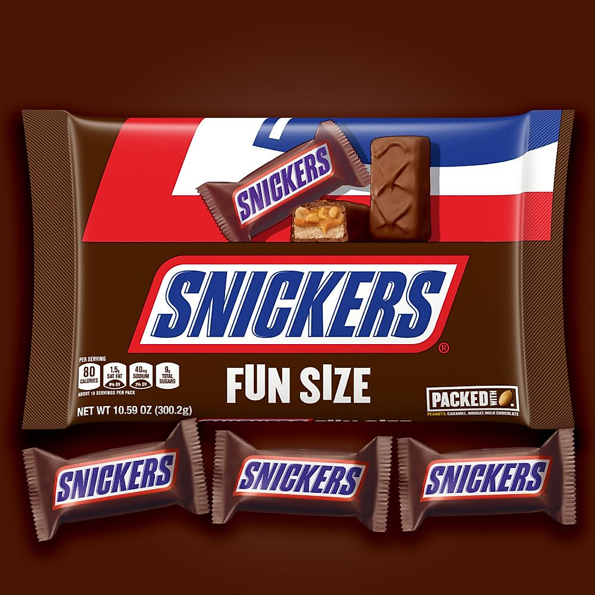 SNICKERS Original Chocolate Candy Bars, Fun Size, 10.59oz Bag