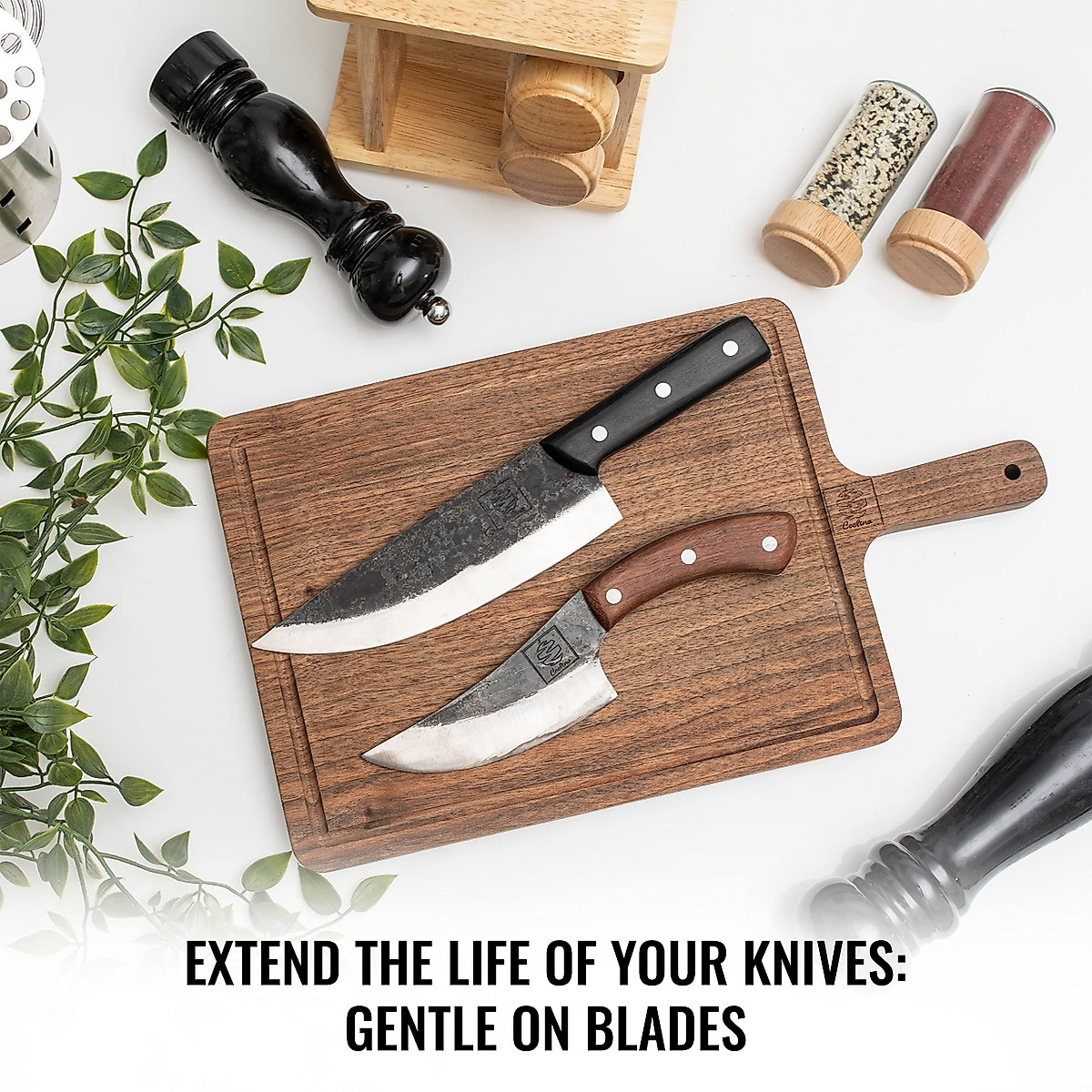 Coolina Walnut Serving Board - Perfect Cutting Board for Chopping Meet,Chicken! Made from Durable Walnut Wood (12x9 inches)