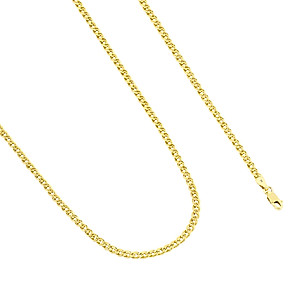 Nuragold 10K Yellow Gold 3.5mm Double Cuban Curb Link Chain Pendant Necklace, Womens Men Jewelry Lobster Clasp 16" 18" 20" 22" 24" 26"