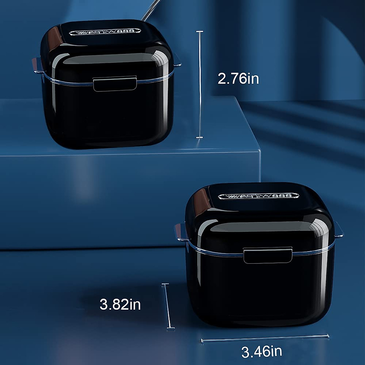 whoobell Denture Cup，Retainer Case,Cute Night Mouth Guard Box Holder, Storage Soak Container