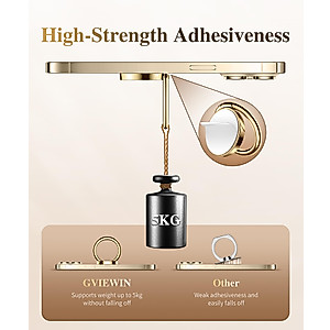 GVIEWIN Marble Cell Phone Ring Holder, Metal Kickstand Grip for Magnetic Car Mount Compatible with iPhone 16 Pro Max/15 Plus/14/13/12 Series & Galaxy S24/S23 Ultra and Other Phones(Drift Sand/Brown)