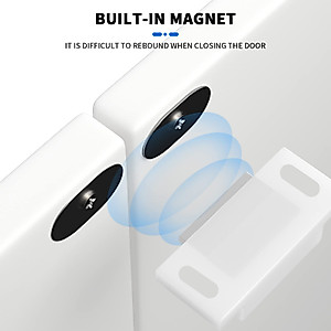 Qimu Bathroom Wall Cabinet White Wall Mounted Bathroom Storage Cabinet, Wooden Medicine Cabinet with 2 Doors Hanging Cabinet, Floor Standing Storage Cupboard with Adjustable Shelf, 23.6 x 6 x 20 inch