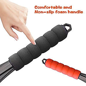 jeseny 2 Pieces Ice Scraper, Snow Scrapers for Car Windshield,Car Window Frost Removal Brush Tool with Foam Handle Trucks-Scratch Free, Universal Size for SUVs, Crars (1 PC Black and 1 PC Red)