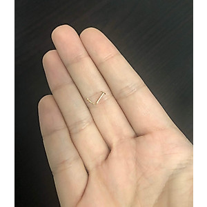 Carol Jewelry 18k Solid Yellow Gold Tiny Nose Stud Bone L Shape Heart 2.5 mm Shaped Nose Piercing