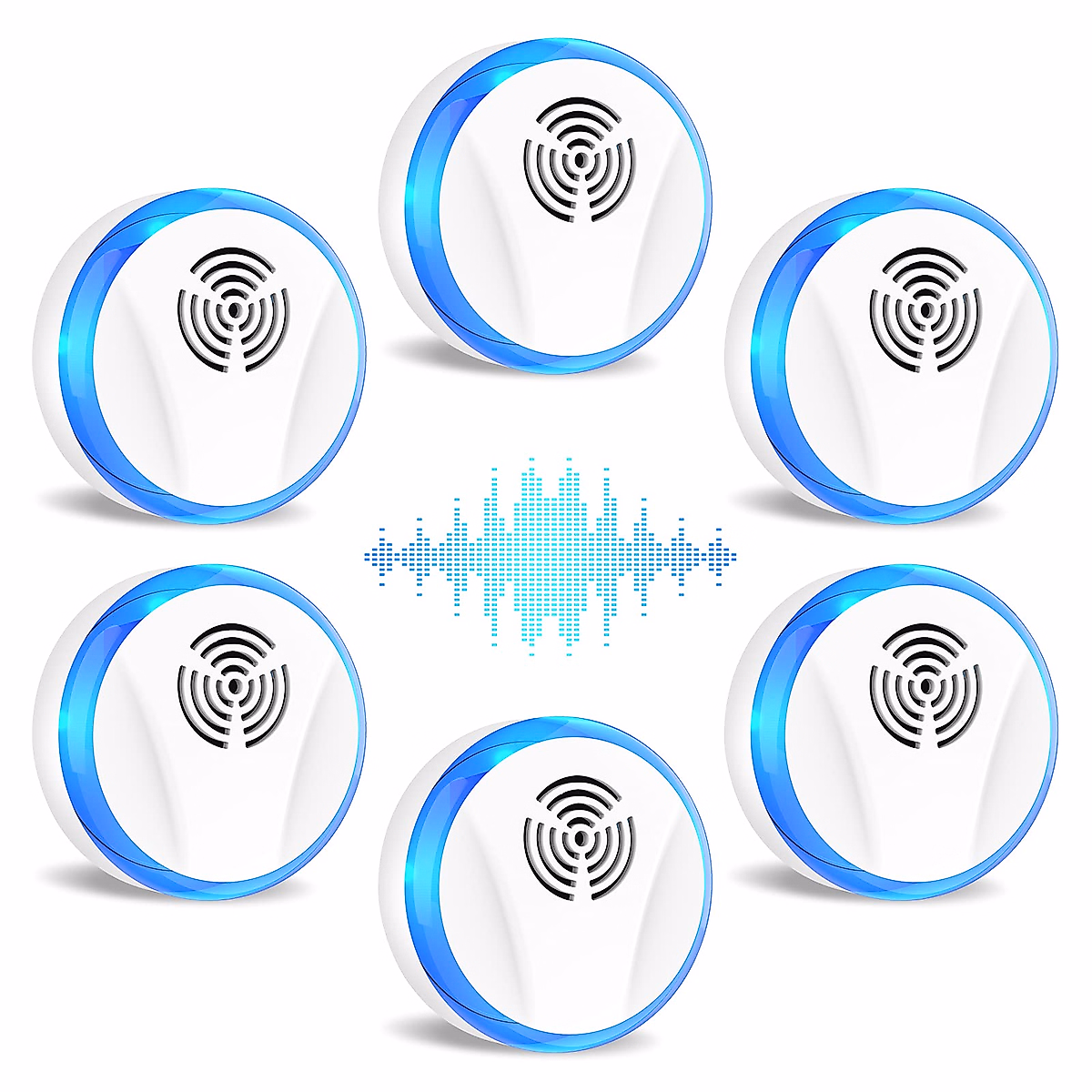 Lickoon 6 Packs Ultrasonic Pest Control Repeller, Electronic Pest Repellent Plug in Indoor for Insect Roaches Spider Ant Bug Rat Rodent Mouse Repellent for House Kitchen Garage Warehouse