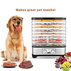 8-Tray Food Dehydrator Machine - BPA-Free Drying System with Nesting Tray for Home Kitchen - Perfect for Preserving Beef Jerky, Wild Food, and Fruit & Vegetables (Button Control)