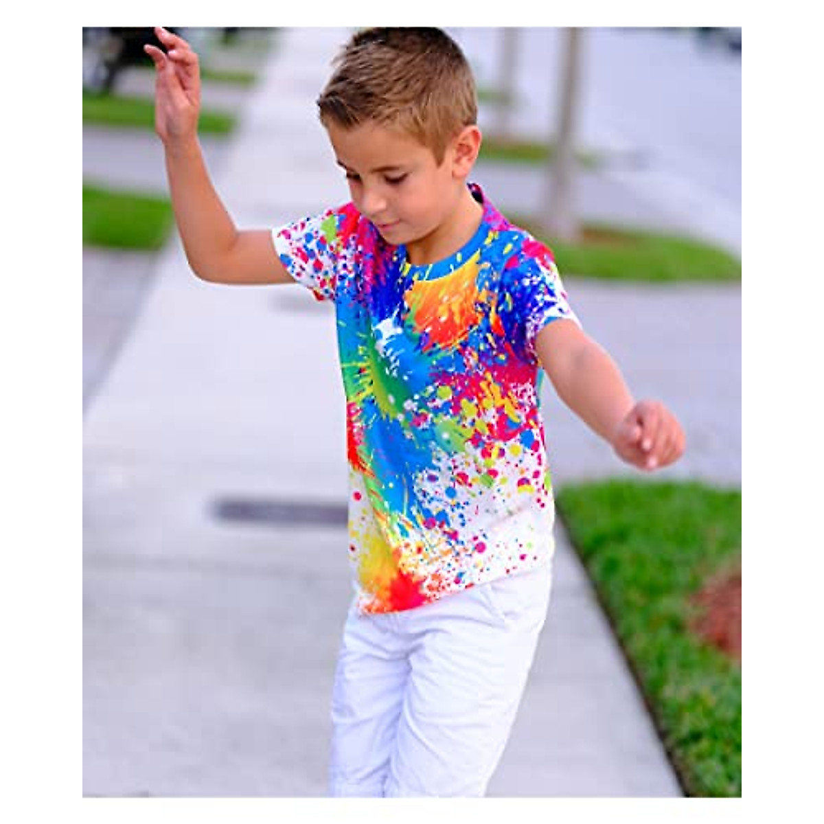 Loveternal Youth 3D T-Shirts for Kids Awesome Motley 00s Performance Graphic Tees Teen Girl Trippy Gay Pride O-Neck Boys T-Shirt White 10-12 Years