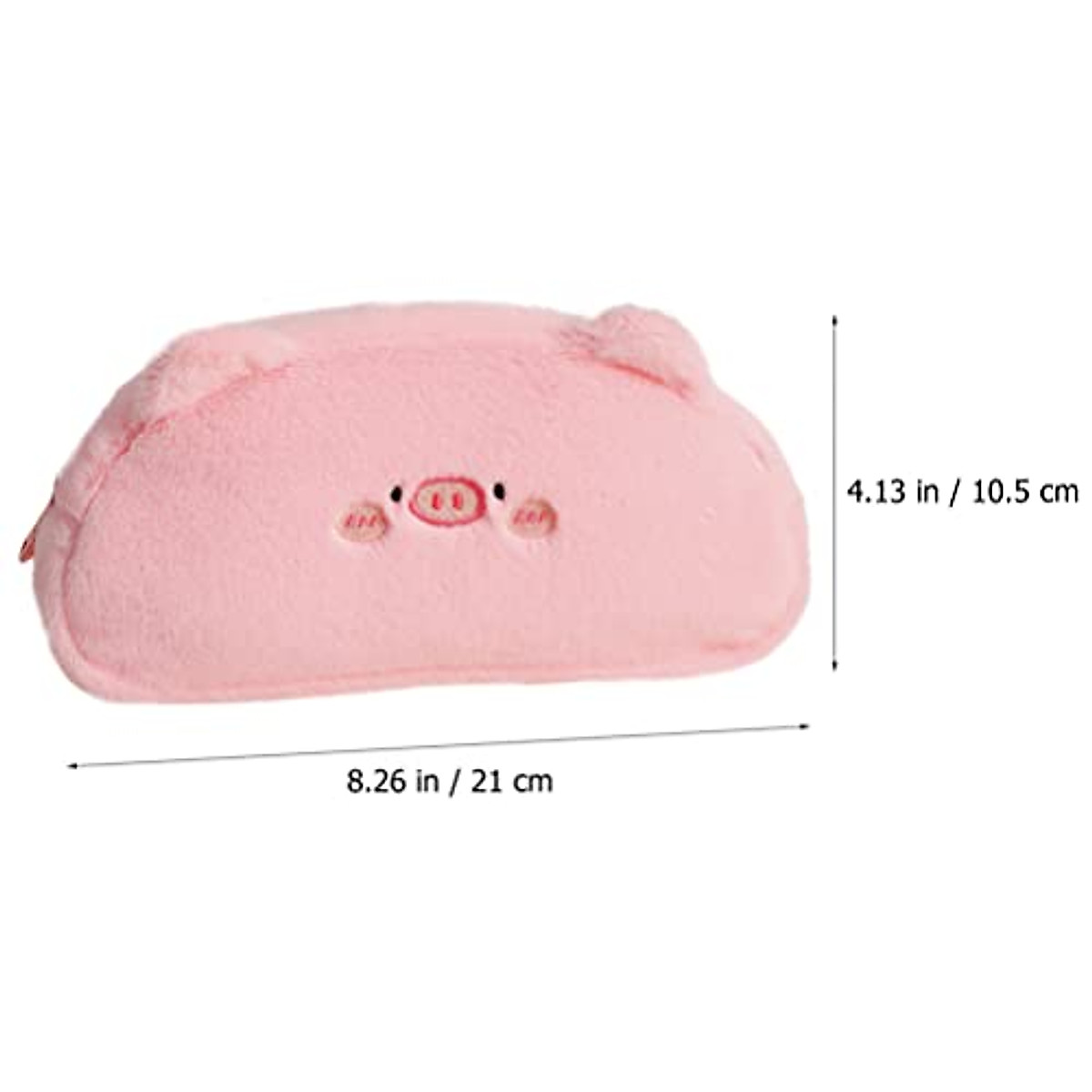 Operitacx Plush Pig Pencil Case: Cute Cartoon Animal Stationery Pen Pouch Travel Cosmetic Makeup Brushed Bag Organizer with Zipper for Teen Girls School Students