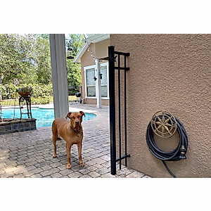 Bronze Finish Cast Iron Nautical Compass Rose Decorative Wall Mounted Garden Hose Hanger - Easy to Install - Coastal Outdoor Decor - 12 Inches in Diameter