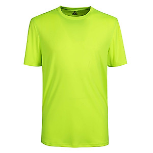 Mens Soft Classic Performance T Shirts for for Running, Fishing, Hiking,Causal Short Sleeve HI VIZ Yellow-XL