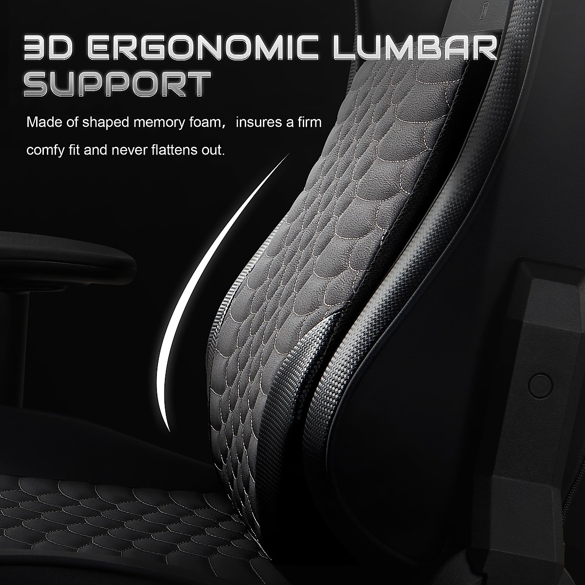 IWMH Gaming Chair Office Chair with Ergonomic Lumbar Support, High Back Executive Computer Chair, Swivel Rolling Desk Chair for Adults Teens with Headrest, 450LBS, Black