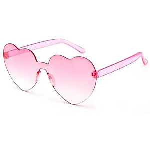 MAXJULI Heart Sunglasses for Women Baby Girl,Hot Party Neon Shades UV Protection (Pink)