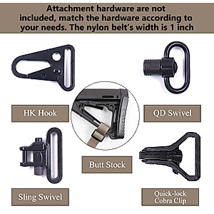 HUNTPAL 2 Point Gun Sling for Rifle Shotgun Corssbow, Length Adjustable Comfortable Neoprene Padded Shoulder Strap Hunting Sling w/o Swivels, Classic Airsoft Crossbow Gun Strap with Thumb Hole