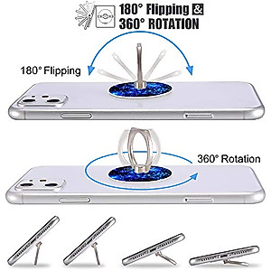 LuGeKe Astronauts Planets Design 360 Degree Cell Phone Ring Holder,Starry Sky Print Round Rotation Finger Ring Stand,Universal Phone Grip Loop Compatible with All Smartphones and Tablets(2 Pack)