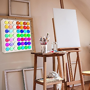 RUIYELE 2Pcs 49 Holes Paint Storage Organizer Rank Stand Wall Mounted Craft Paint Organizer Holder for Art Supplies Painting