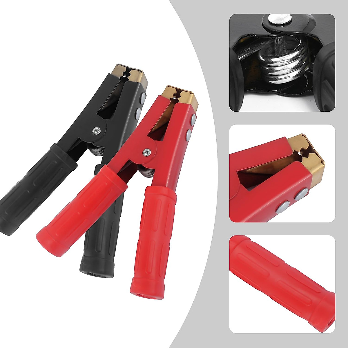 2PCS 1000A Car Alligator Clips,Pure Copper Battery Clamps Replacement for Heavy Duty Jumper Cables,Universal Battery Charger Clamps with PAC Insulating Handle for Car Truck SUV