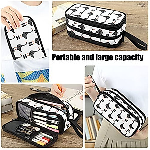 Fustylead Goose Nylon Pencil Bag Large Storage Pouch Pen Case Makeup Bag Simple Stationery Bag School College Office Organizer for Teens Boys Girls Student