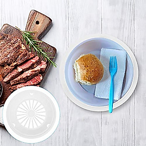 YARNOW Reusable Plastic Paper Plate Holder 10.6 inch Round BBQ Paper Plate Trays Multicolor Lightweight Plate Support Outdoor Picnic Supplies