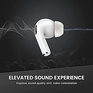 Larger Size Only | Memory Foam Replacement Premium Ear Tips for Apple Airpods Pro Wireless Earbuds, Ultra-Comfort, Noise Reduction, Anti-Slip Eartips, Fit in The Charging Case