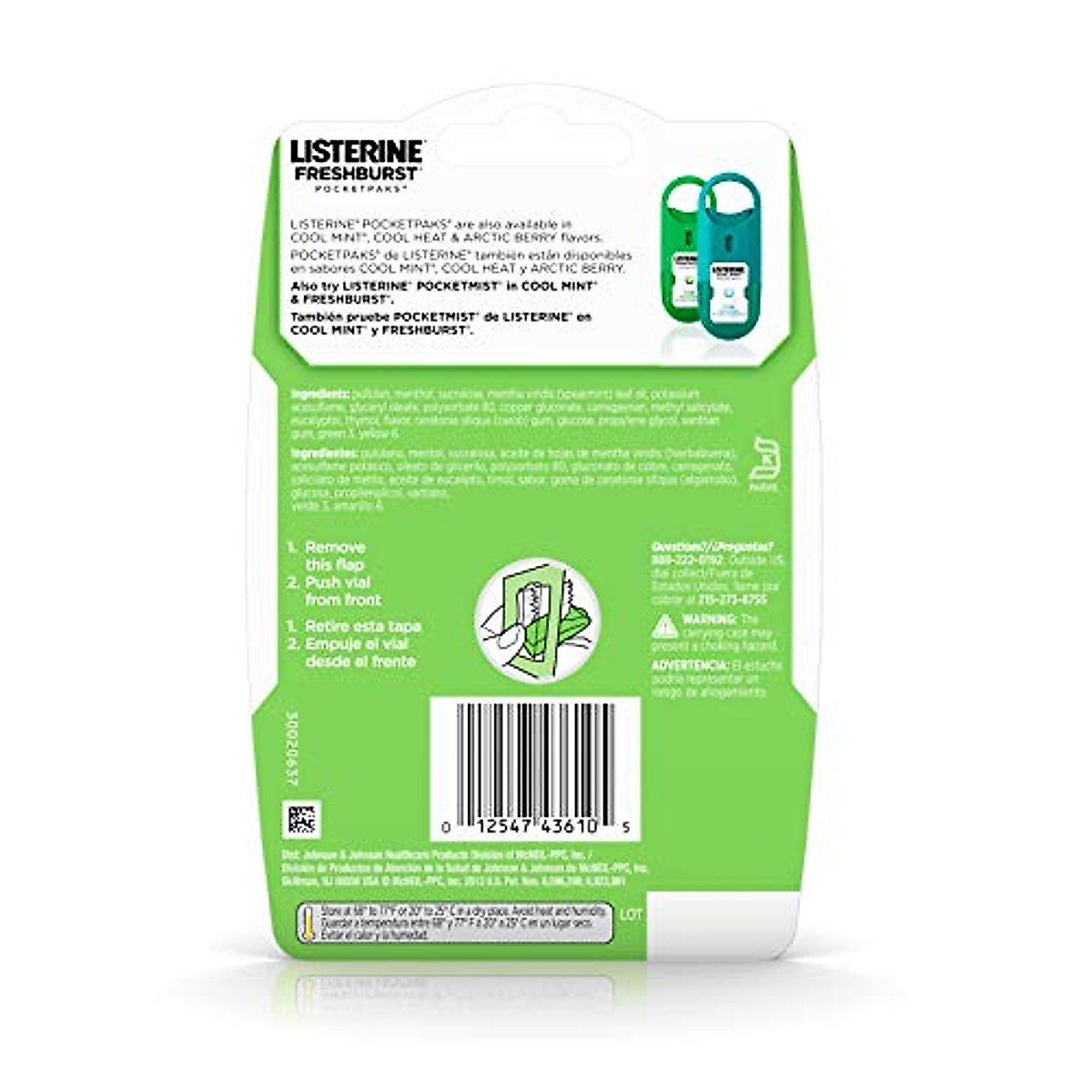 Listerine Freshburst Pocketpaks Fresh Breath Strips, Mint Breath Refresher Strips to Kill 99% of Bad Breath Germs, Portable Pack, Freshburst Spearmint Flavor, 24-Strips (Pack of 1)