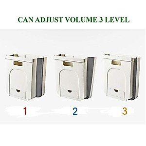 WAROIS Upgrate Foldable Trash Can 9L Hanging Folding Garbage Bin with Waste Bag Pocket for Home & Portable Outdoor Collapsible Trash Bin (Wine Red)