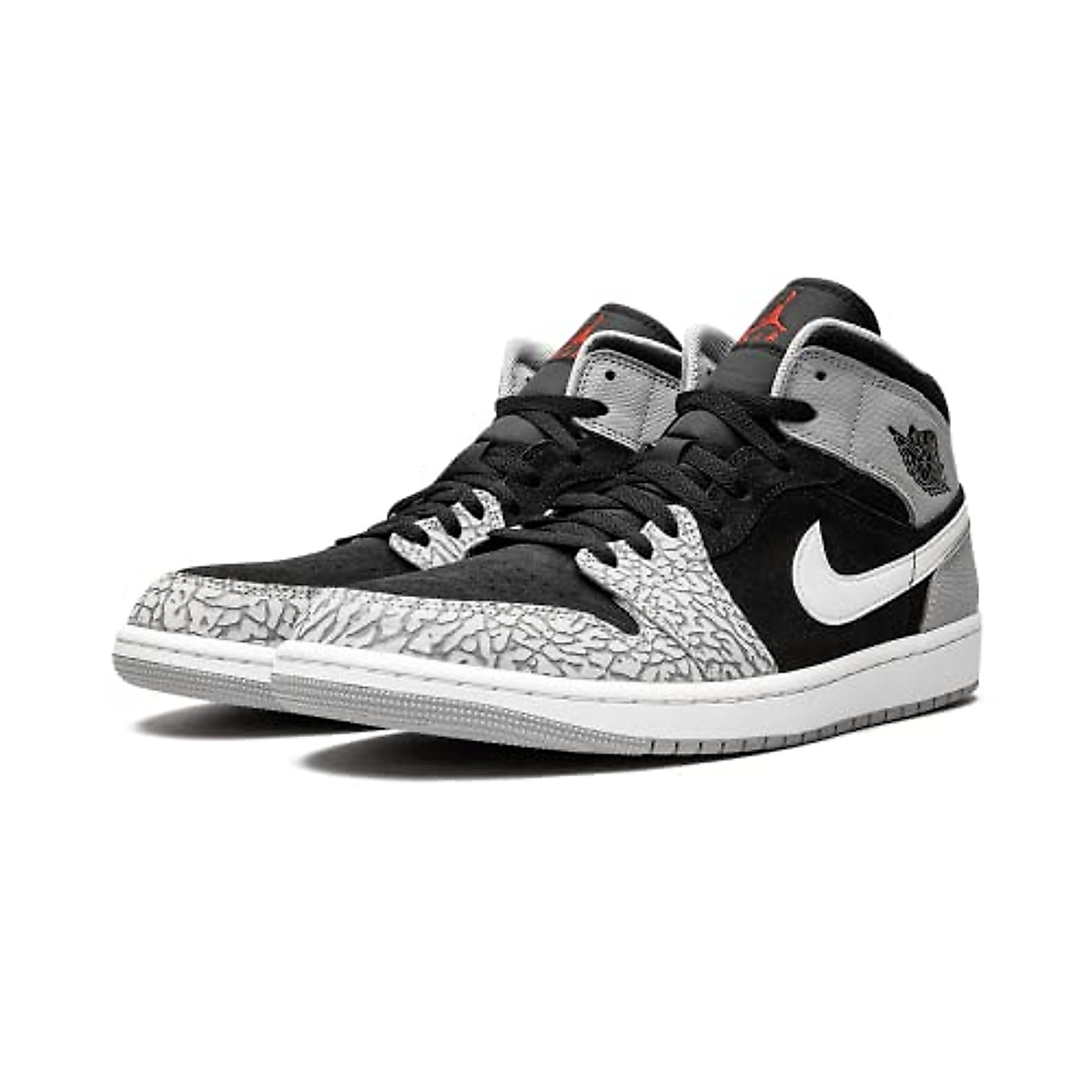 Jordan Mens Jordan 1 Mid SE DM1200 016 Elephant Print - Size 9 Black/University Red-White
