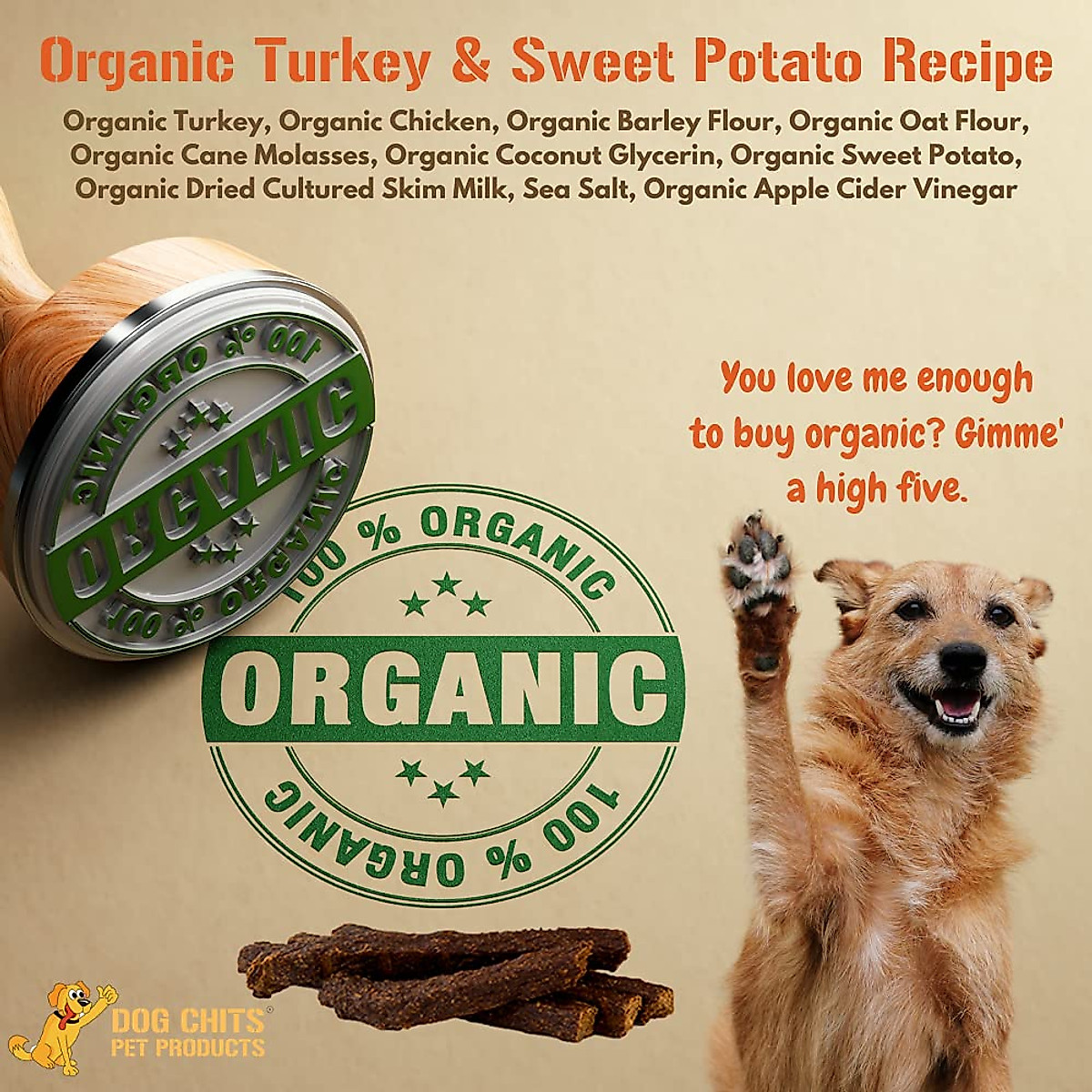 Dog Chits Turkey and Sweet Potato Soft Chew for Dogs - Dog and Puppy Chews | Made in USA | Organic Turkey | All-Natural Treats | Large & Small Dogs | Organic Sweet Potato | 4 oz.