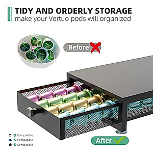 Simple Trending Coffee Pod Storage Drawer Holder for Keurig K-cup Coffee Pods, 24Pods Capacity, Black