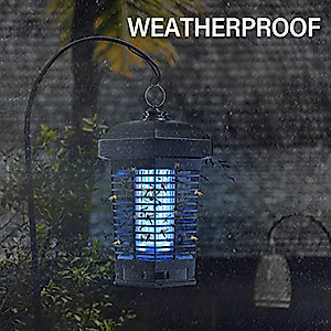 Bug Zapper, 4200V Killing Grid, 15W Electric Insect Catcher & Killer for Mosquitoes, Flies, Gnats & Other Flying Pests Insects, 1.5 Acre Coverage, Electric Bug Zapper Outdoor & Indoor