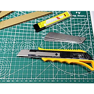 WEKOIL Utility Knives Retractable Box Cutter,18mm Wide Snap Off Blade Knife,11 Carbon Steel Blades,Hobby Art Paper Knives with Comfortable Handle,Heavy Duty for Office Home Garage Yellow