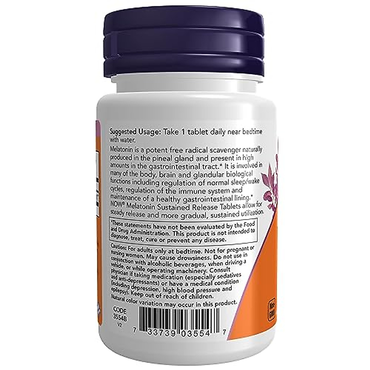 NOW Supplements, Melatonin 5 mg, Sustained Release, Formulated for a 4-Hour Release Period, 120 Tablets