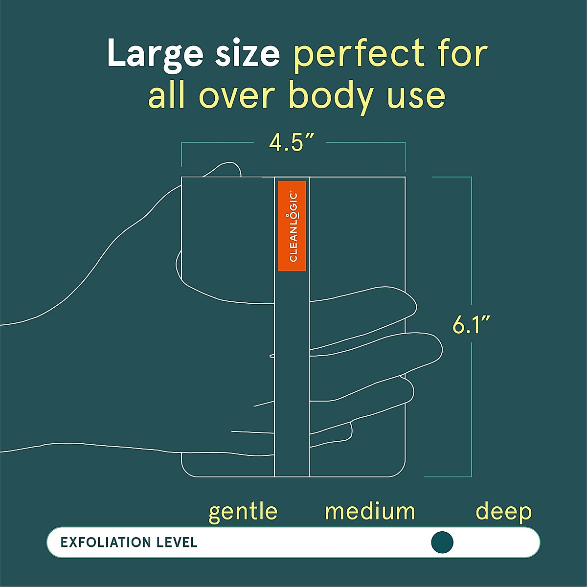 Cleanlogic Sport Exfoliating Body Scrubber, Large Exfoliator Tool for Athletes, Daily Skincare Routine for Smooth Clean Skin, Assorted Colors, 3 Count Value Pack