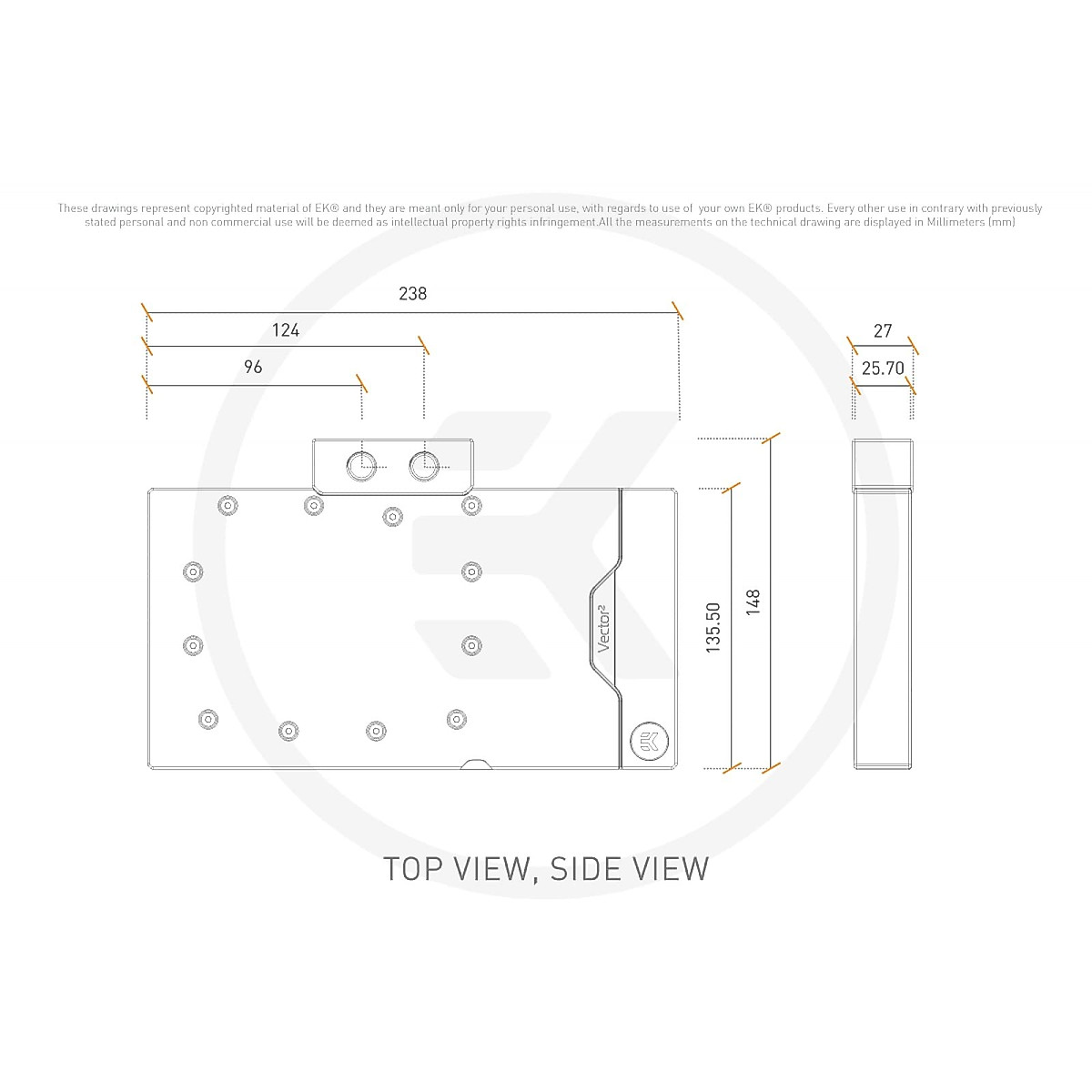 EKWB EK-Quantum Vector 2 FE RTX 4090 GPU Water Block, D-RGB, Nickel + Plexi