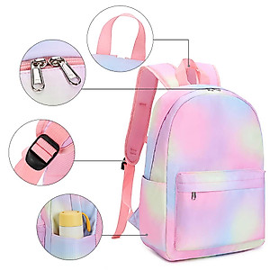 CAMTOP Backpack for Girls Kids School Backpack with Lunch Box Preschool Kindergarten BookBag Set (Rainbow A)