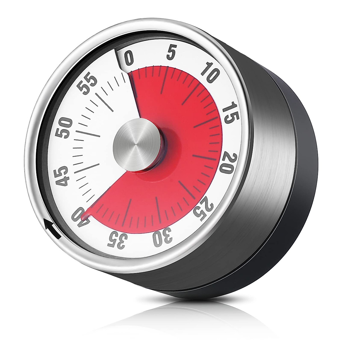 QUEEN KING Kitchen Timer Magnetic,Visual Timer for Kids,60-Minute Visual Countdown Timer with Loud Alarm,Magnetic Back & Stainless Steel Face,Kitchen Timer Manual for Study,Cooking,Baking