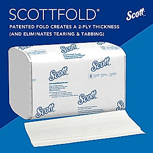 Scott® Pro™ Scottfold™ Multifold Paper Towels (01980), with Absorbency Pockets™, 9.4" x 12.4" sheets, White, (175 Sheets/Pack, 25 Packs/Case, 4,375 Sheets/Case)