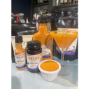 Snowy River Orange Cocktail Rimmer - Kosher Certified Natural Orange Colored Cocktail Sugar (4oz)