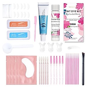 Milklear Lash Lift and Black Kit Easy to Use Brow Lamination Kit Quick Lifting Voluminous Coloring Complete Tools DIY or Salon Use Long Lasting No Irritaion…