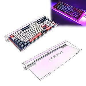 UCINNOVATE RGB Acrylic Computer Keyboard Stand, LED Backlit Keyboard Stand Tray, Gaming Keyboard USB Interface Titled Keyboard Stand for Easy Ergonomic Typing and Working Office Desk, Home, School