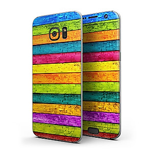 Design Skinz Design Skinz Neon Wood Planks Full-Body Wrap Decal Skin-Kit for The Galaxy S7 Edge