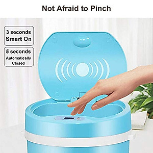 WENLII 16L Automatic Induction Trash Can Touchless Smart Motion Sensor Rubbish Waste Bin Waste Garbage Bin