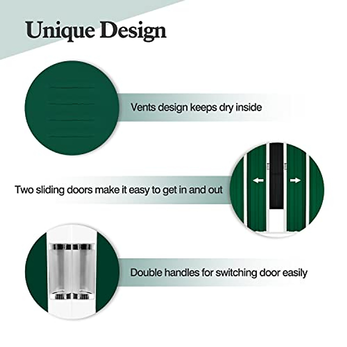 Omelaza 4' x 6' Outdoor Garden Storage Shed with Sliding Door, Perfect to Store Patio Furniture, Garden Tools, Bike Accessories, Beach Chairs, Weather Resistance, Green