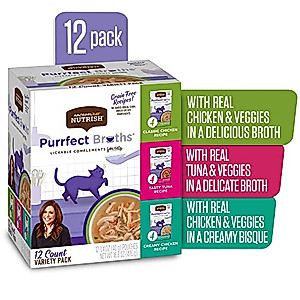 Rachael Ray Nutrish Grain Free Chicken and Tuna Recipe Variety Pack Wet Cat Food, 1.4 oz., Count of 12
